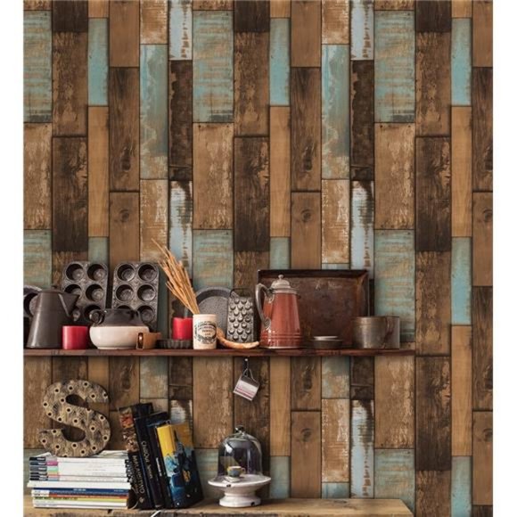 Wall Decor | Distressed Wood Plank Peel And Stick Wallpaper 177x 98ft ...